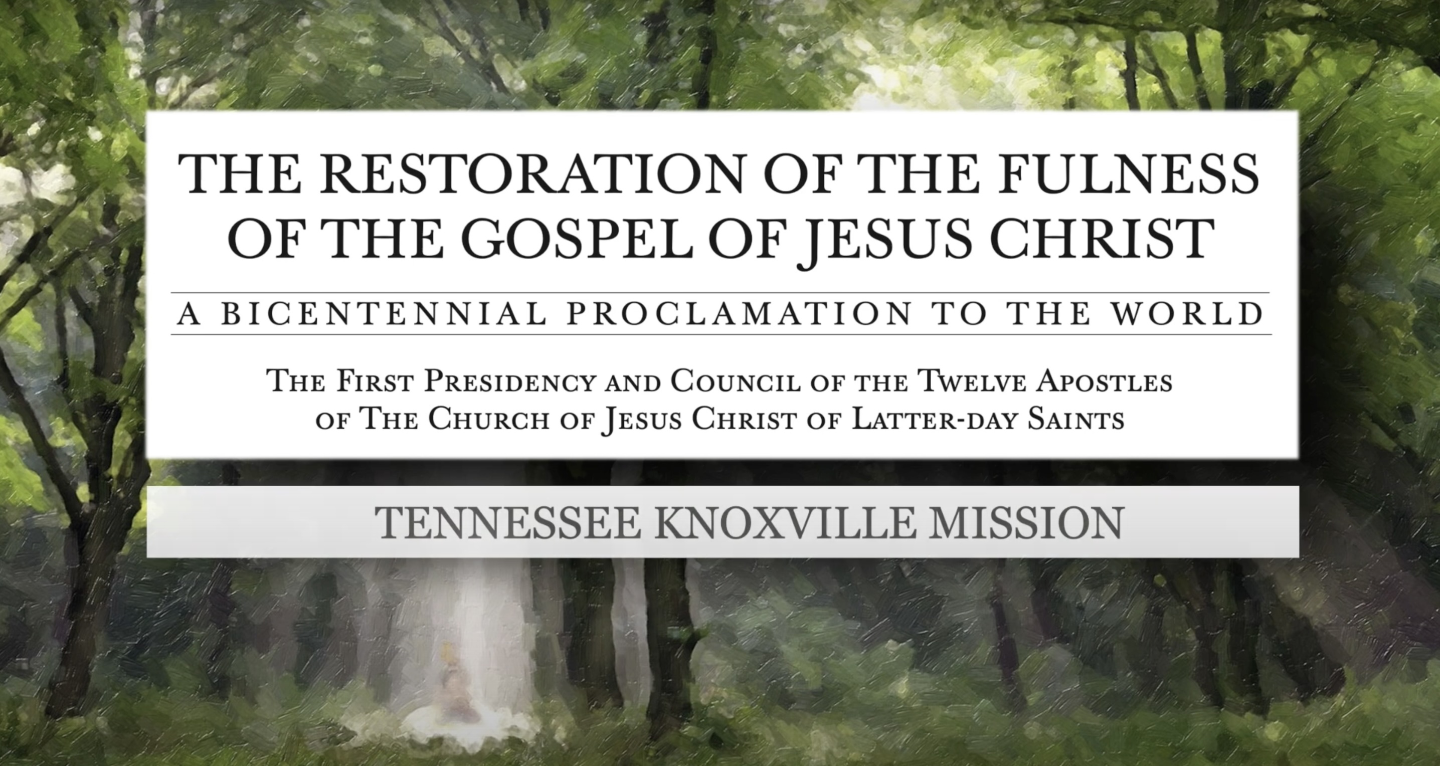 The Restoration Proclamation – Barlows in TKM